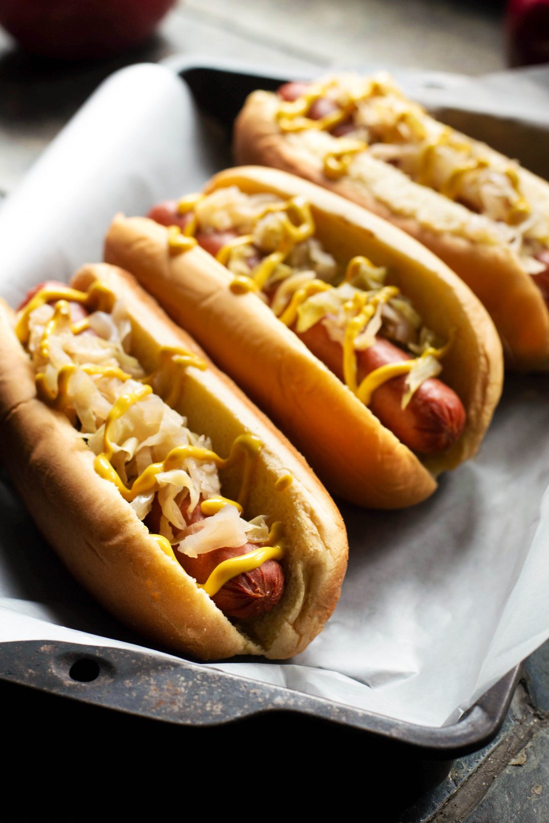 Cider Hot Dogs with Ciderkraut - Aurora Satler