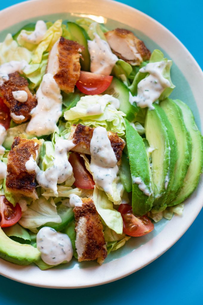 Chicken Tender Salad with Homemade Ranch Dressing - Aurora Satler